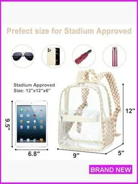 Bags | Clear Mini Backpack Stadium Approved Transparent See Through Bag ...